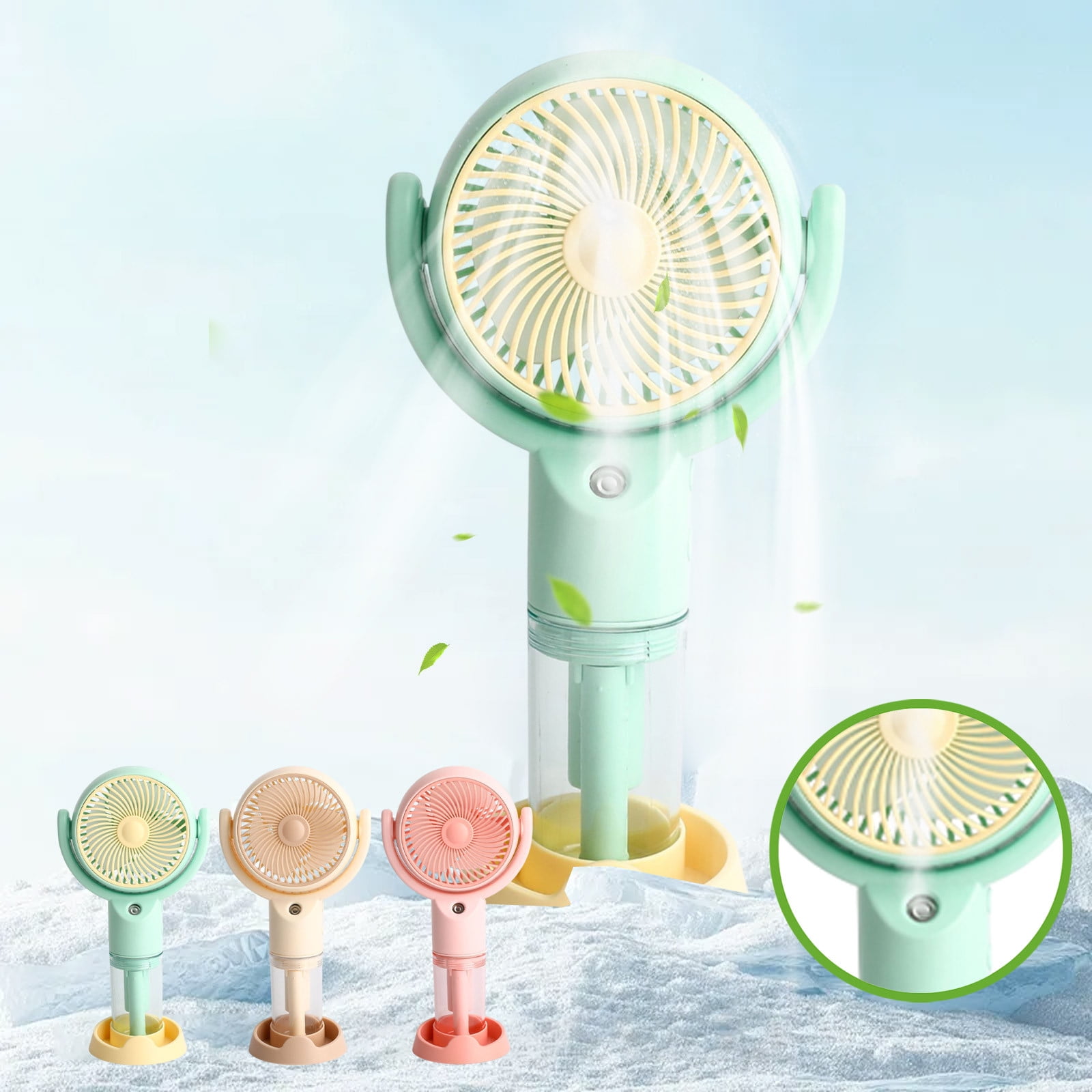 CQCYD under $5 Handheld Misting Fan Portable, Rechargeable Small ...