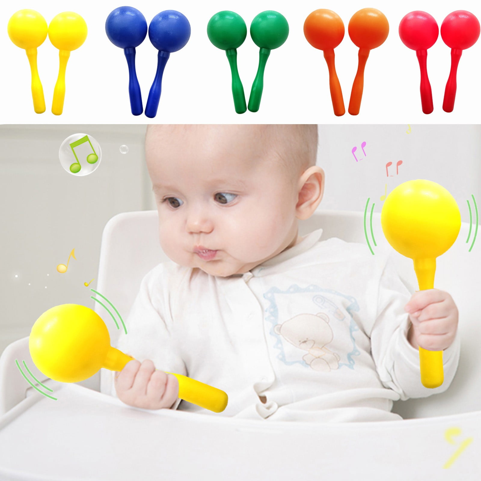 CQCYD Toys under $5 2 Pcs Maracas, Hand Percussion Rattles for Kids ...