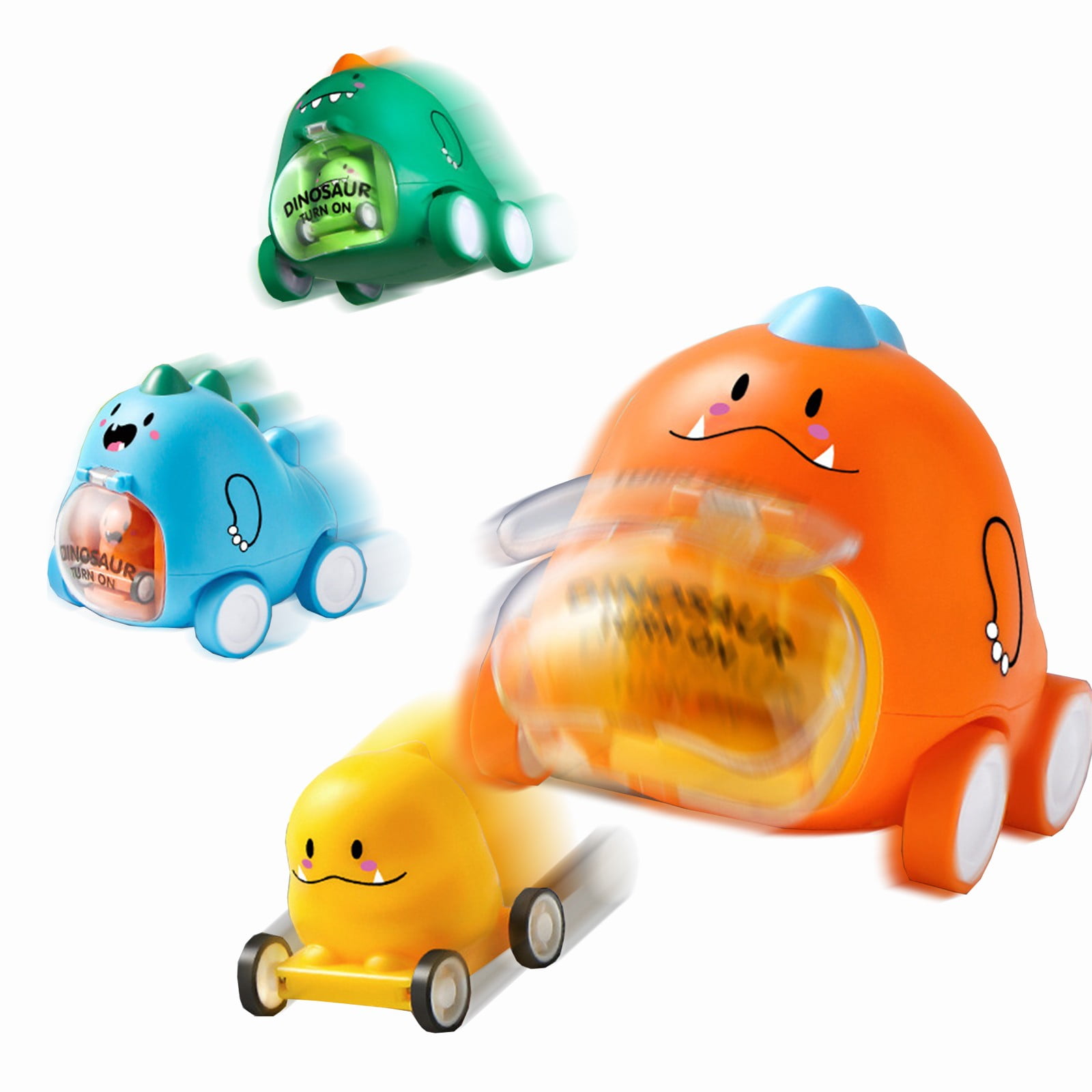 CQCYD Toys under $5 Dinosaur Push and Go Cars for Toddlers 1-3, 2 in 1 ...