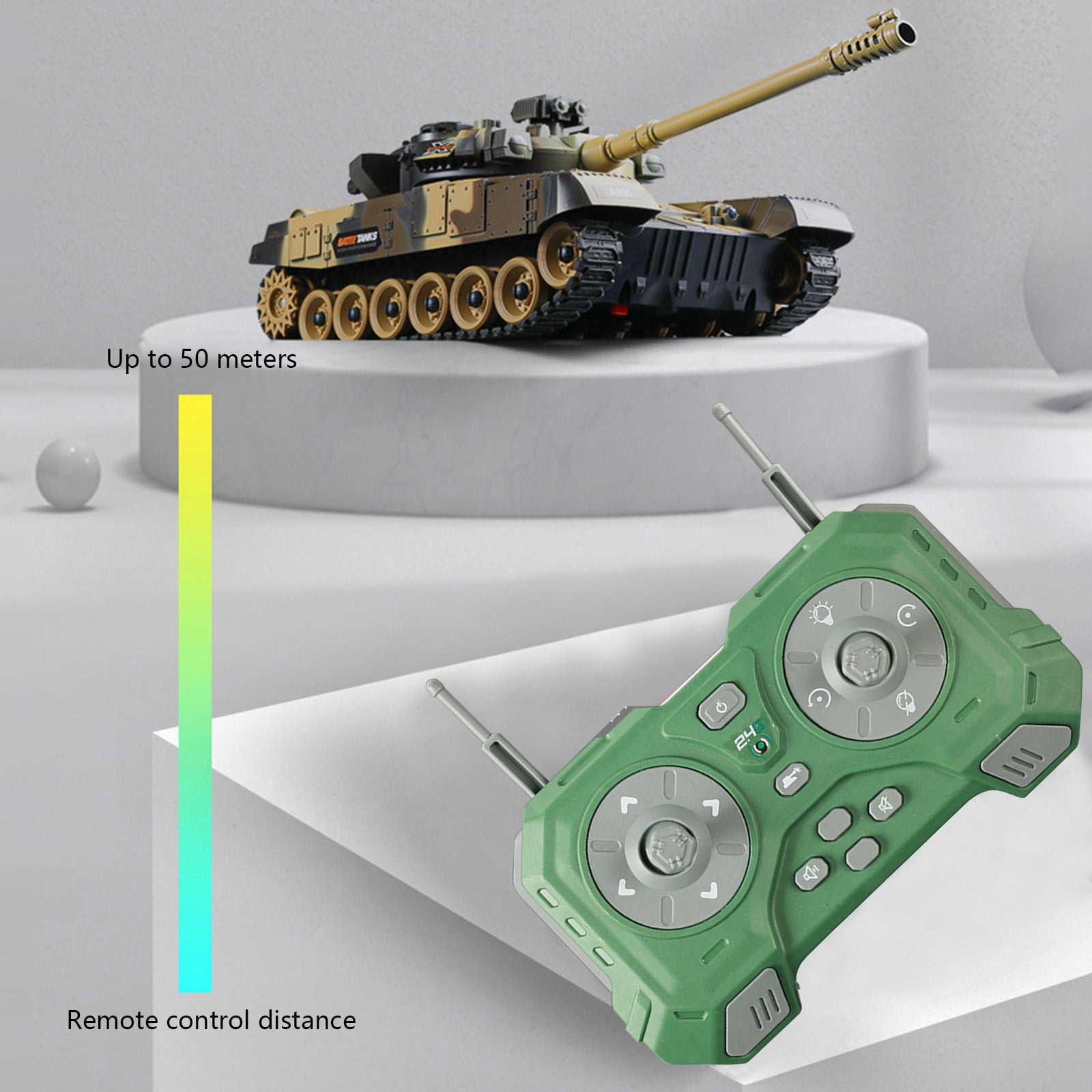 CQCYD Toys under $5 RC Tank, Remote Control Army Model Tank with Sound ...