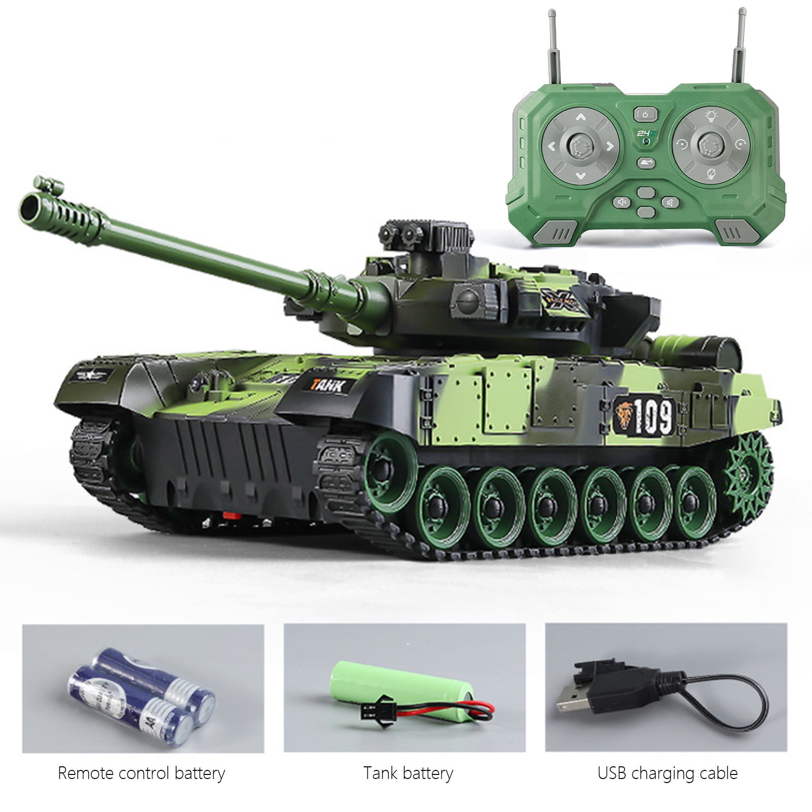 CQCYD Toys under $5 RC Tank, Remote Control Army Model Tank with Sound ...