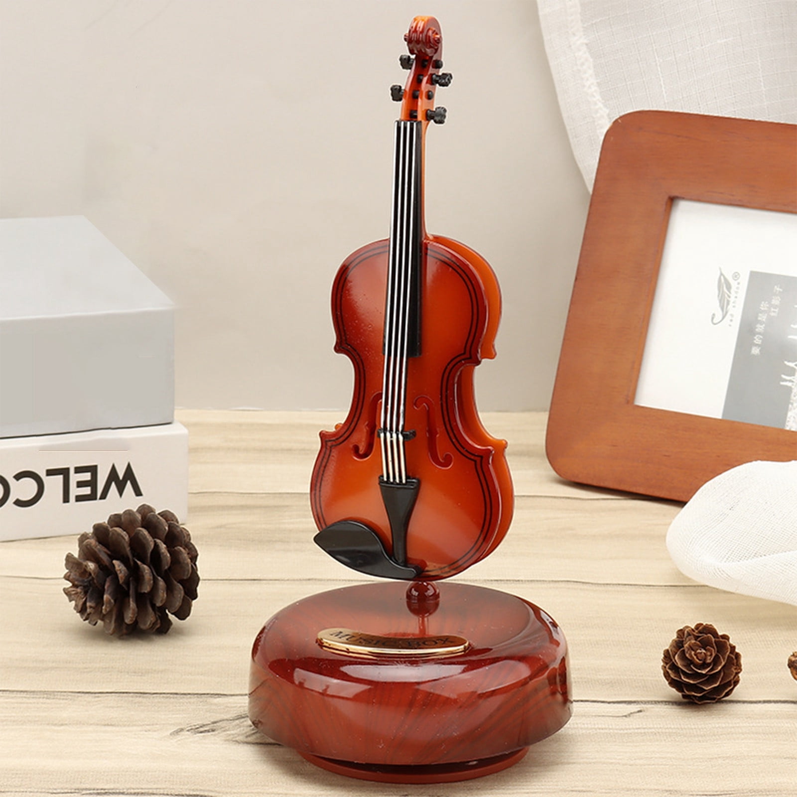 CQCYD Clearance Toys under $5 Violin Music Box, Creative Music Box Violin with Rotating Musical ...