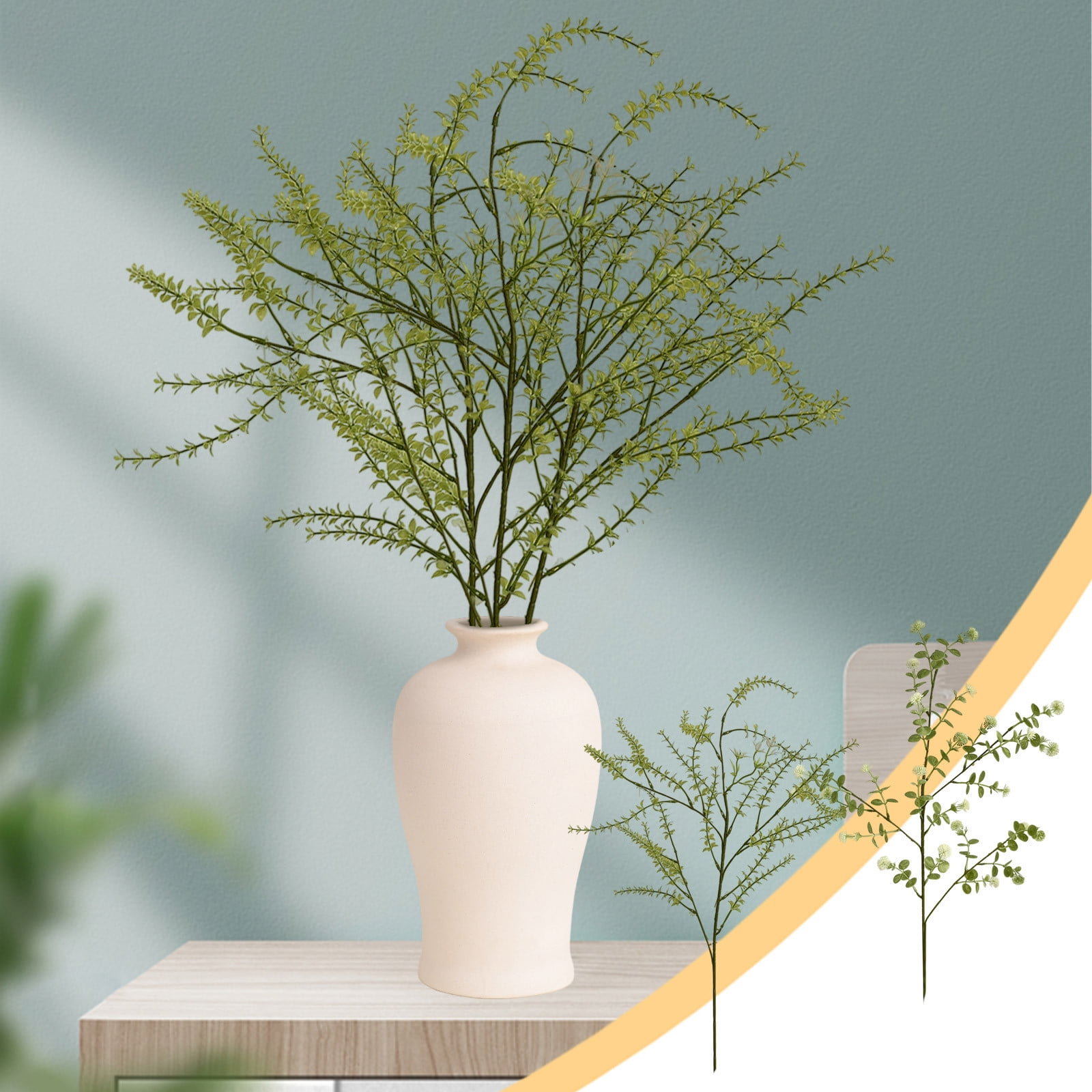 CQCYD under $5 Artificial Greenery Stems, Faux Greenery Branches Fake ...