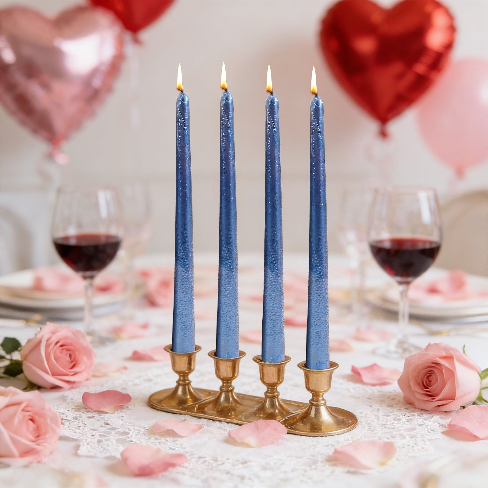 CQCYD Electroplated Thread Candles 4 Pack, Romantic Wedding Decoration ...