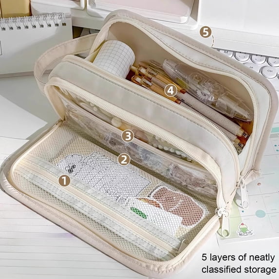 CQCYD Large Capacity Dirt Resistant Pencil Case For Study, Spacious ...