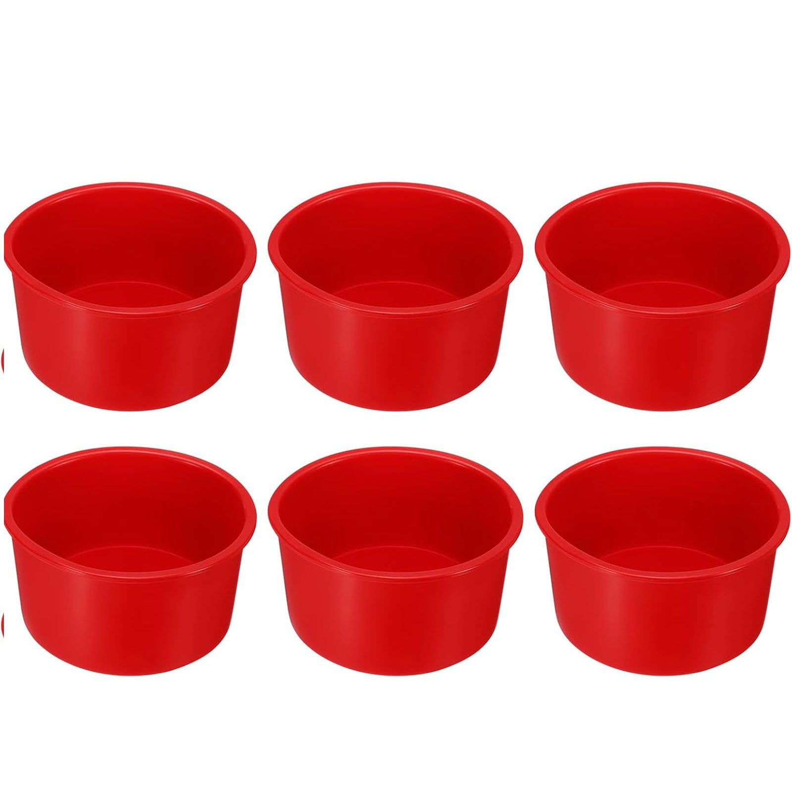 CQCYD Round Cake Pan Silicone Baking , 6-Pack 4-Inch Cake Pans for ...