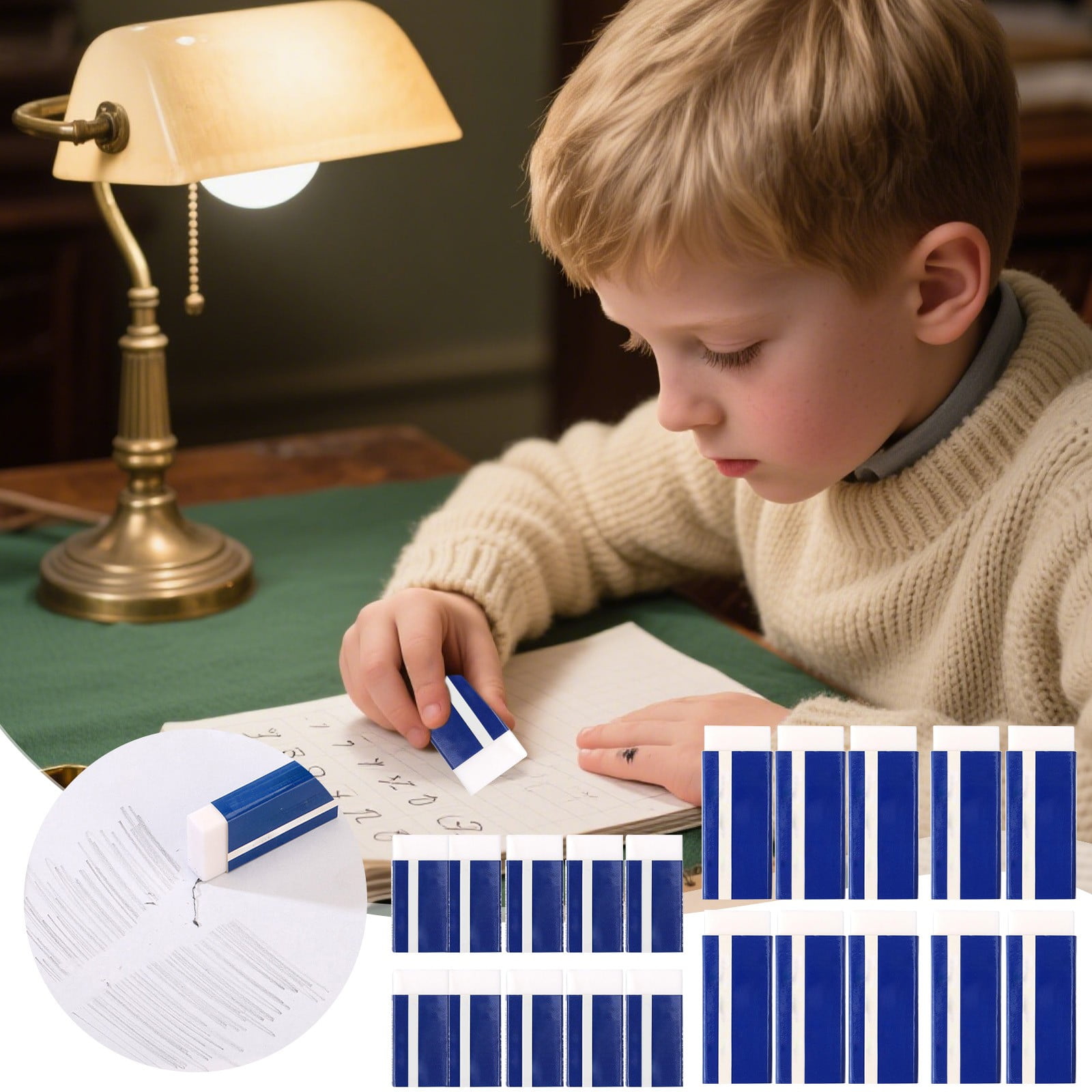 CQCYD under $5 10 Pack Pencil Erasers, Small White Rubber Eraser for ...
