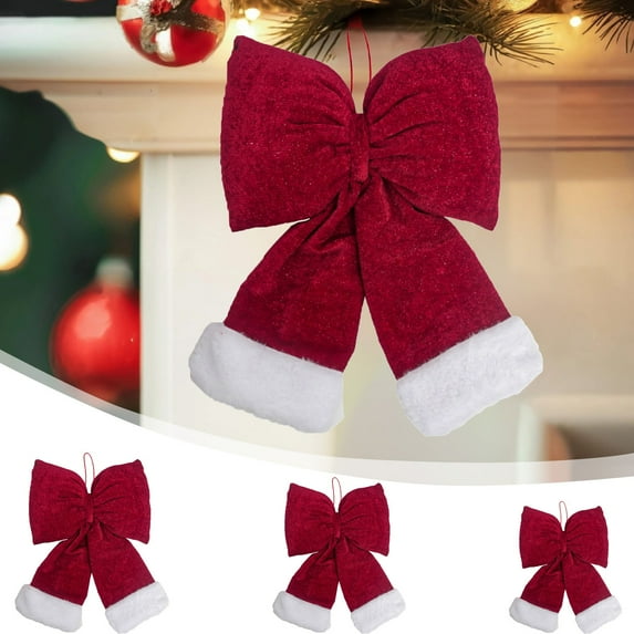 CQCYD under $5 Christmas Red Velvet Bows, Large Decorative Christmas ...