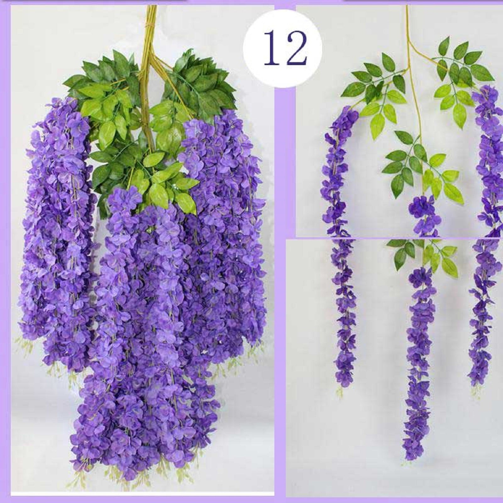 Cqinini Artificial Flowers 12 Pieces Each 45inch Wisteria Artificial