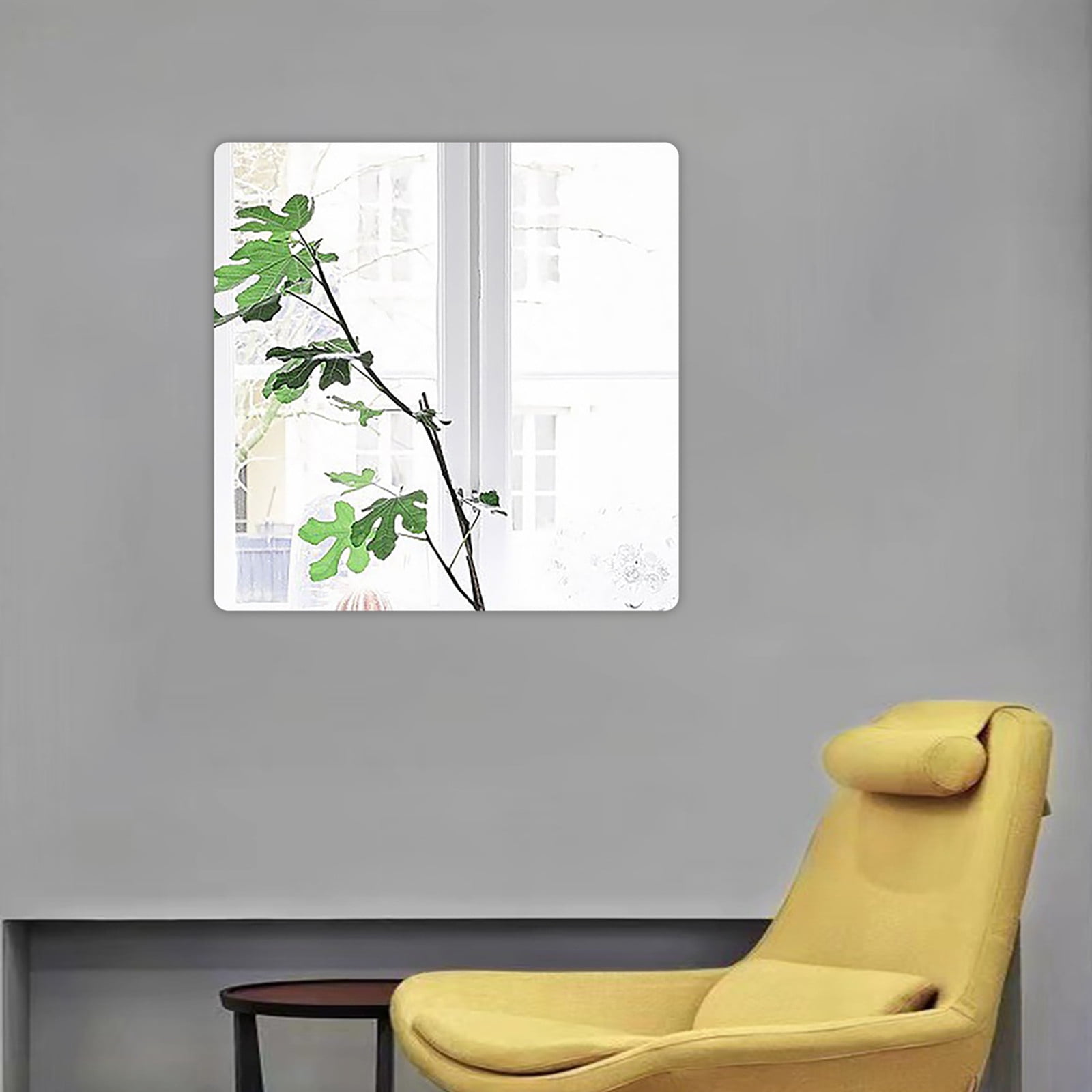 CQININI Make Up Mirror Acrylic Self Wall Punch Soft Home Bathroom ...