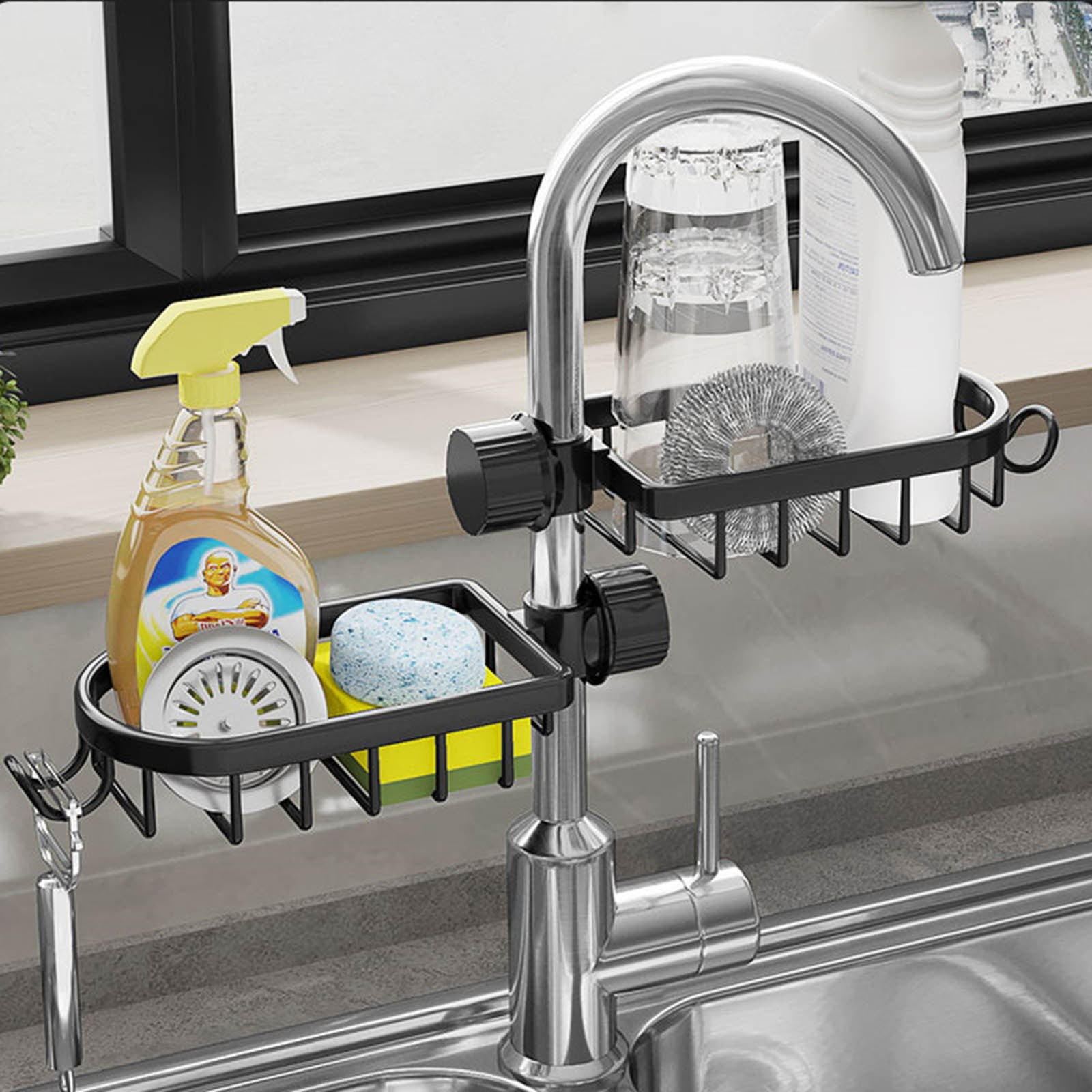 CQININI Rack Household Storage Rack Accessories Perforation Space ...