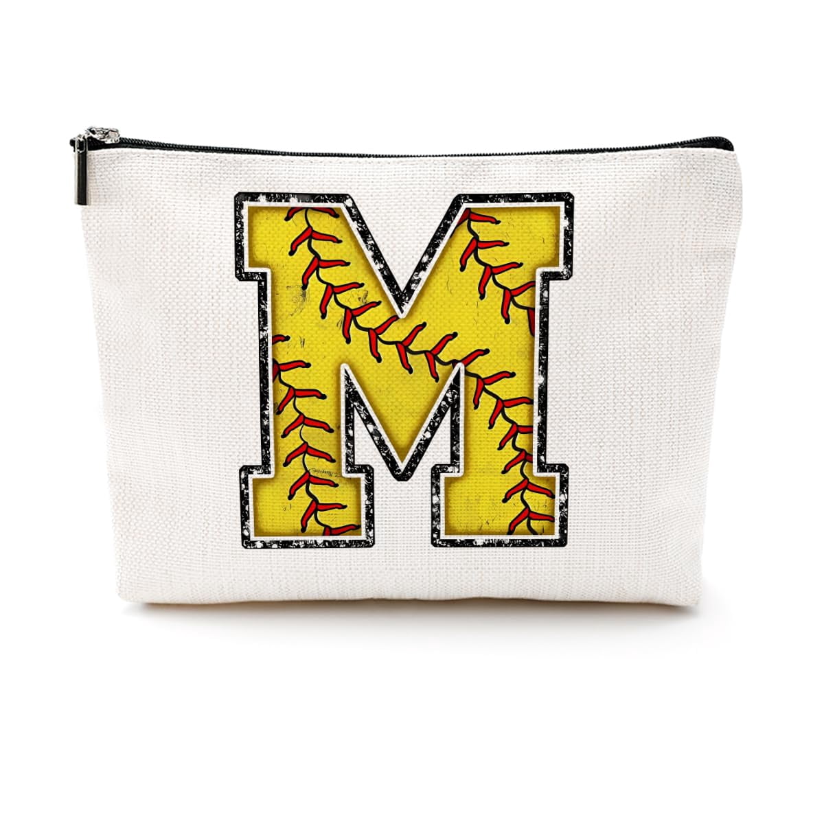 CQM Softball Gifts Initial OLF24 Monogrammed Cosmetic Bag Letter M ...