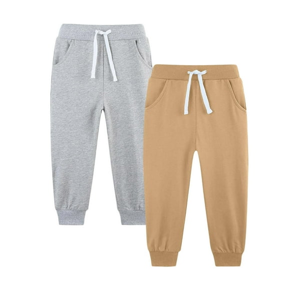 CQONEPT 2 Pack Sweatpants for Teen Boys Drawstring Fleece Lined Jogger ...