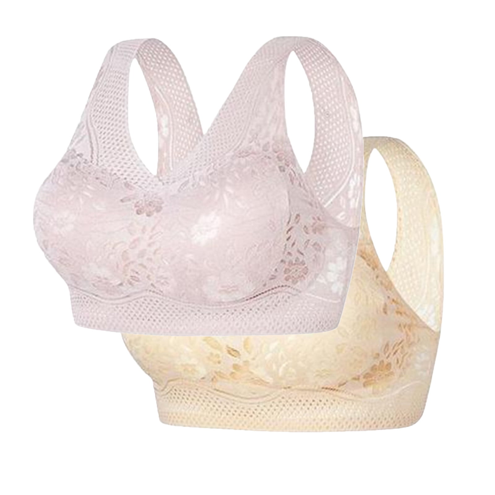 CQONEPT Clearance 2 Pack Bras for Women Full Coverage Wireless Bra ...