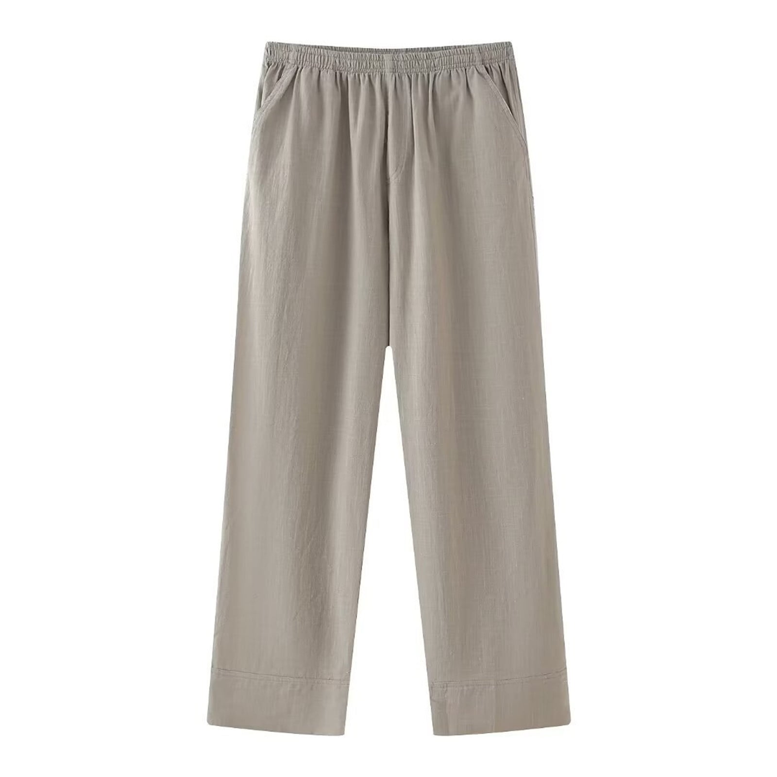 CQONEPT Clearance Wide Legs Pants for Women Causal Cotton Linen Pant ...