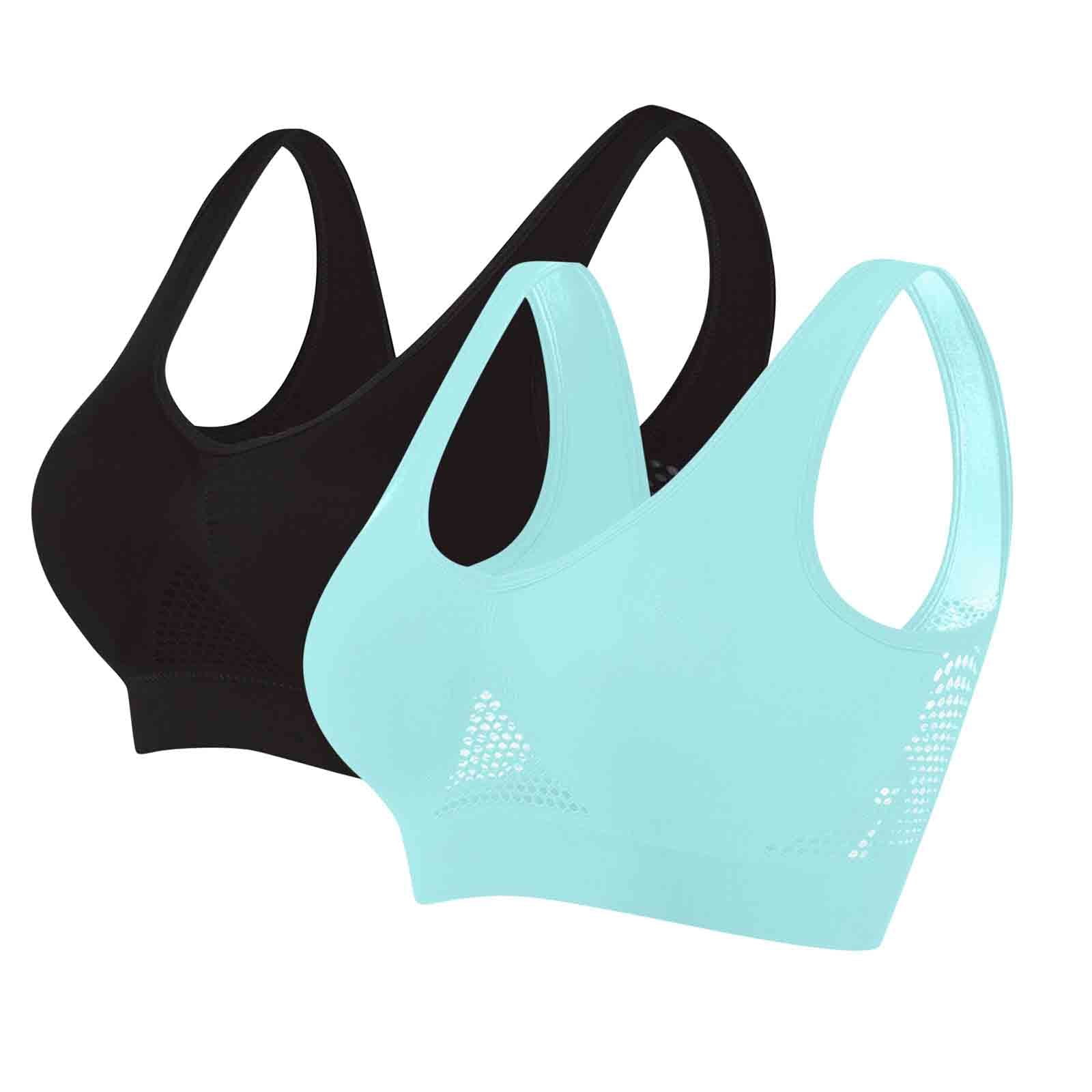 CQONEPT Clearance Workout Bras for Women 2 Pack High Impact Sports Bra ...