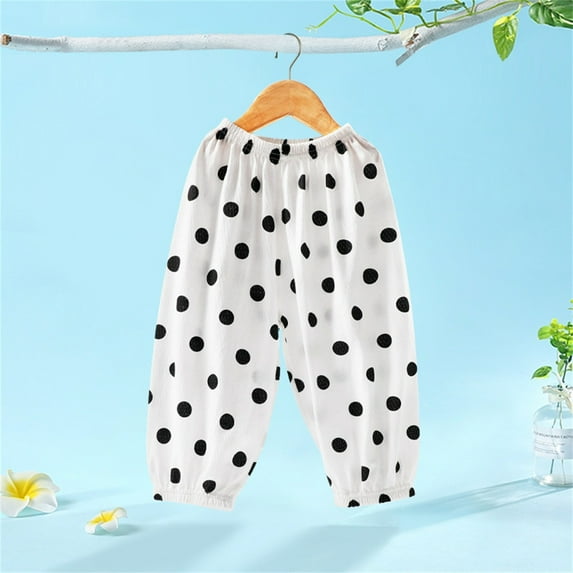 CQONEPT Cotton Pants Elastic Waist Baggy Casual Cute Mosquito Pant ...