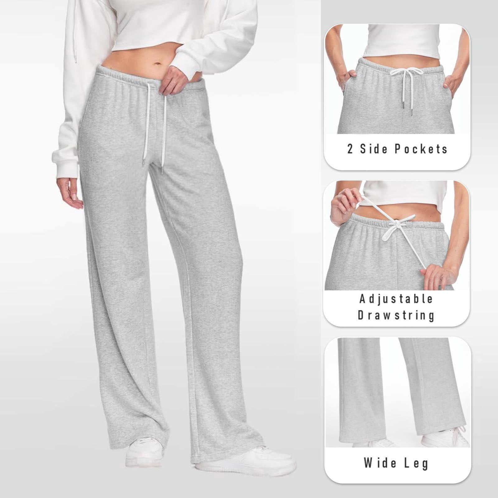 CQONEPT Jogger Pant for Womens Drawstring Elastic Waisted Pants Casual ...