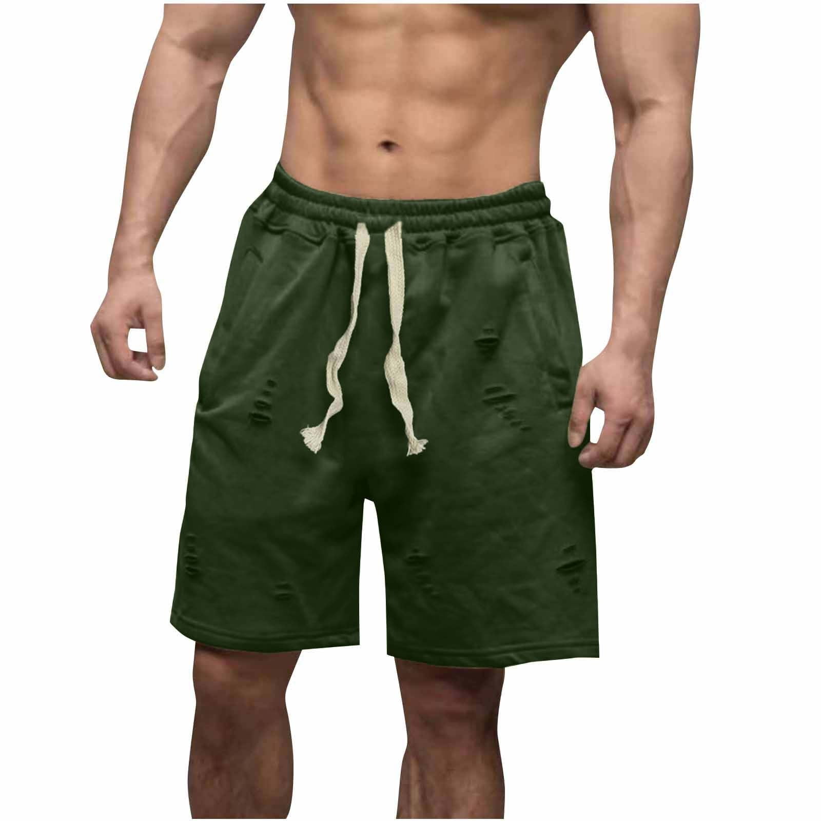 CQONEPT Man Short Pants Casual Summer Beach Drawstring Shorts Solid ...
