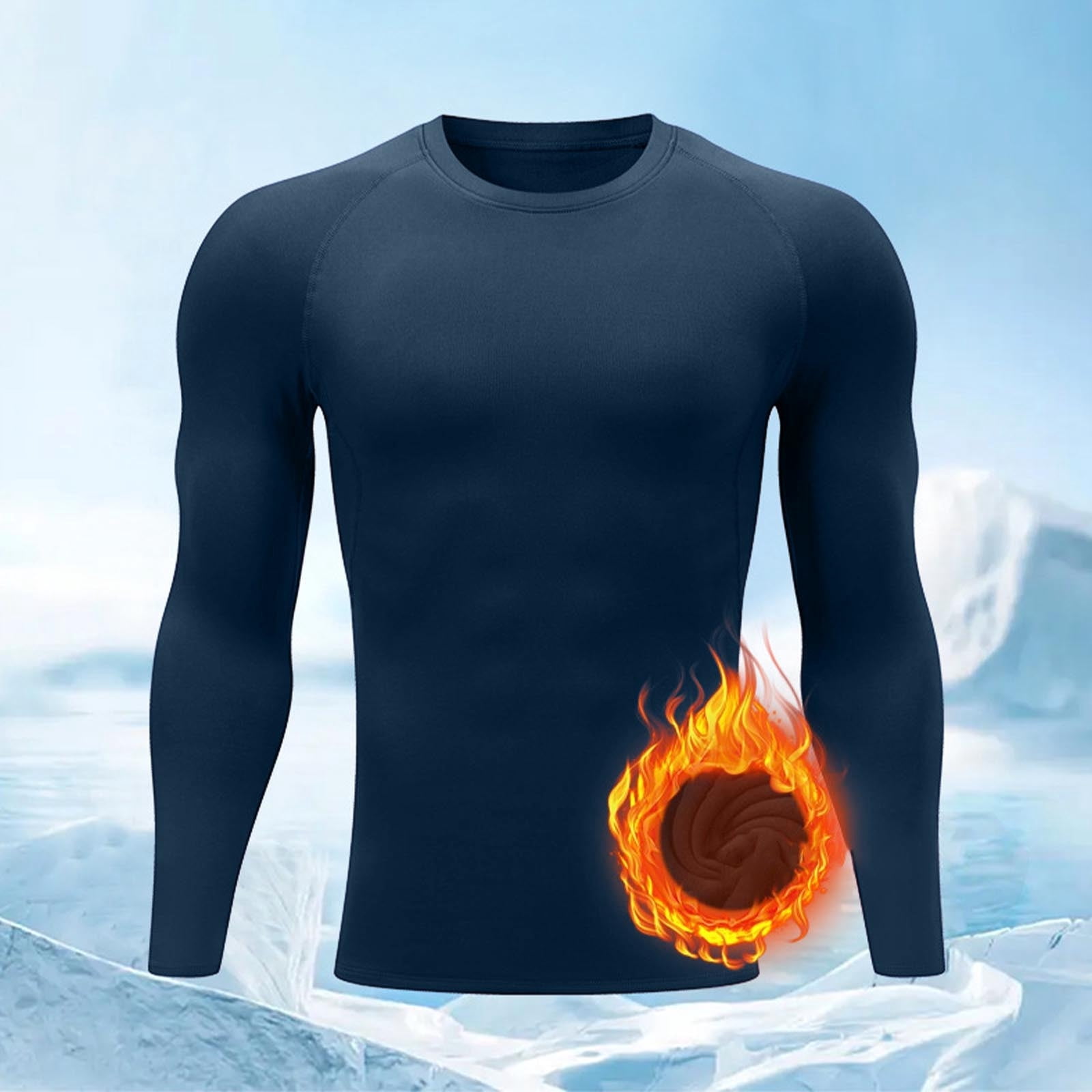 CQONEPT Men's Long Sleeve Shirts Crewneck Skinny Blouse Workouts ...