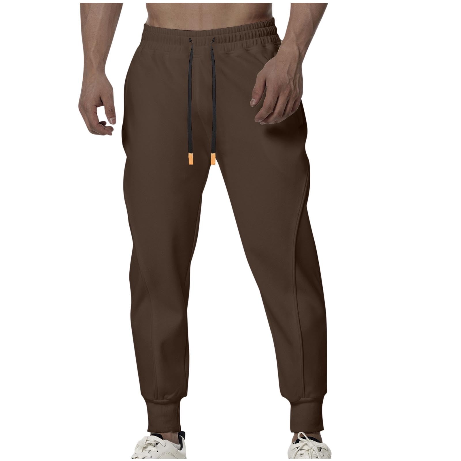 CQONEPT Men's Twill Chino Pants Athletic Running Pant Skinny Leg ...