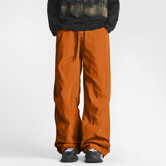 CQONEPT Mens Waterproof Pants Casual Baggy Wide Leg Lightweight Pants ...