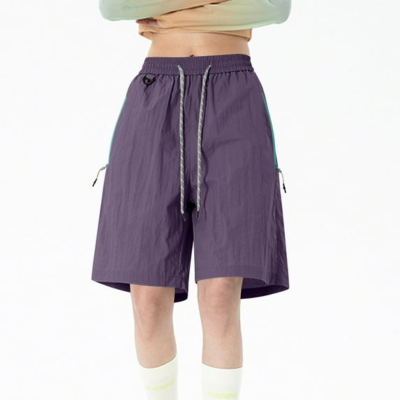 CQONEPT Paratrooper Pants with Zip Pockets for Womens Drawstring Quick ...