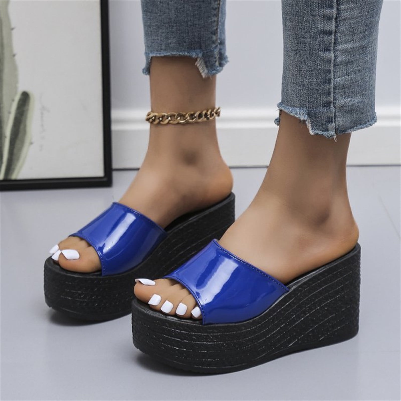CQONEPT Platform Sandals for Women - Soft Memory Foam Padded Platform ...