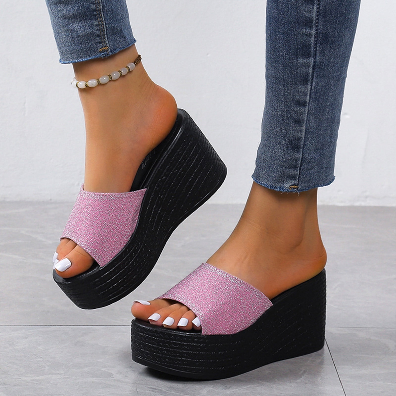 CQONEPT Platform Sandals for Women - Thik Padded Platform Wedges ...