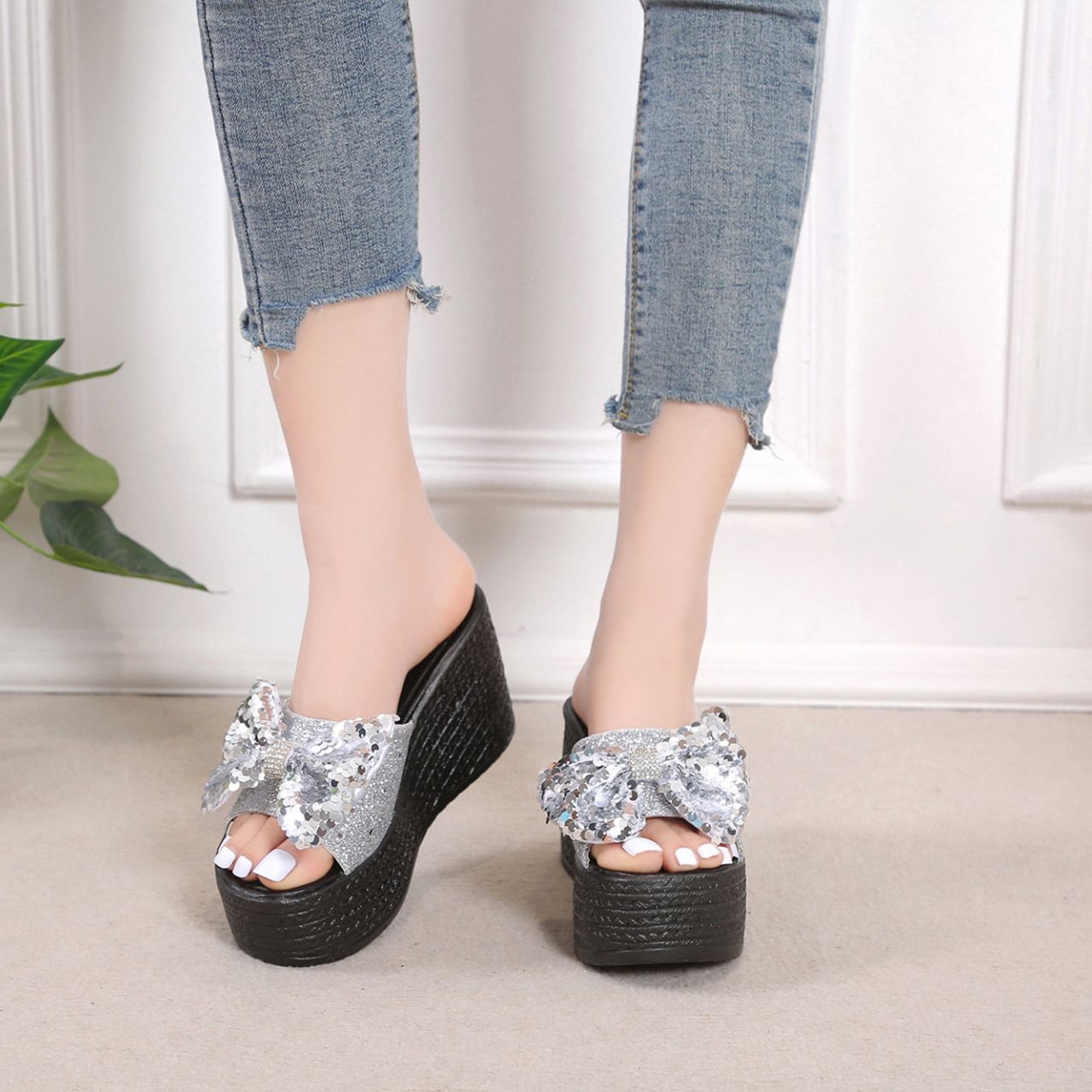 CQONEPT Platform Sandals for Women - Thik Padded Platform Wedges ...