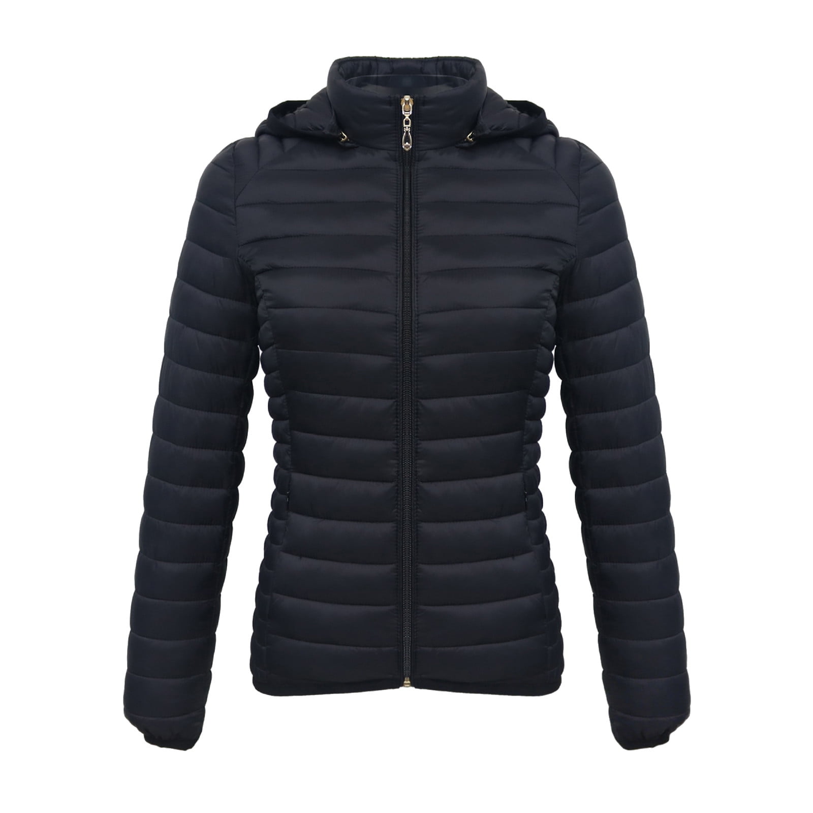 CQONEPT Puff Overcoat for Womens Full Zip Hooded Overcoat Quilted ...
