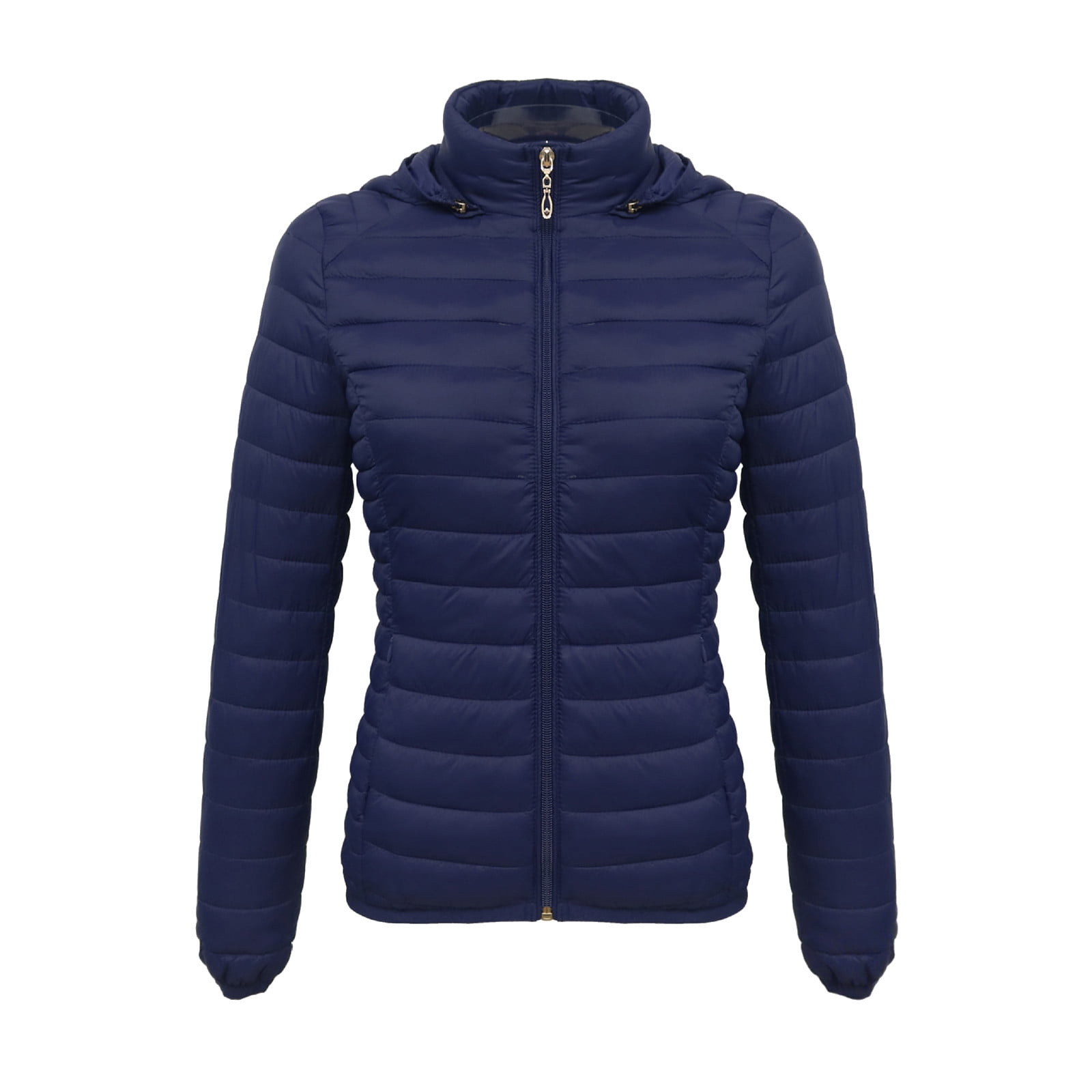 CQONEPT Puff Overcoat for Womens Full Zip Hooded Overcoat Quilted ...