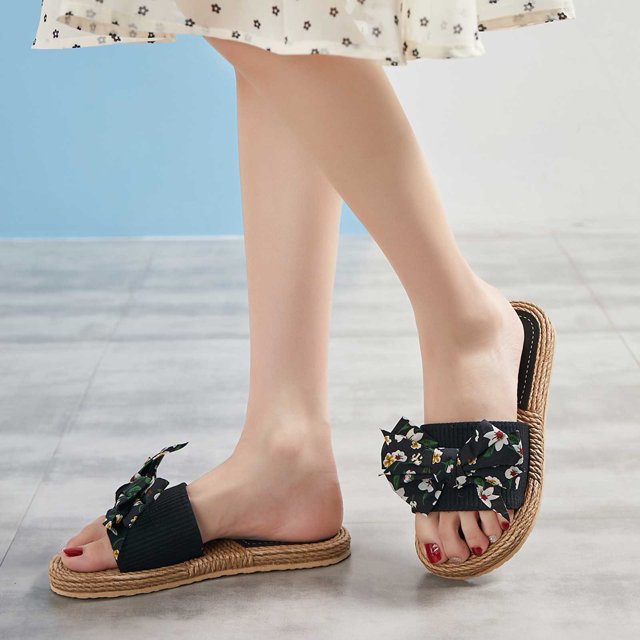 CQONEPT Slide Sandals for Women Dressy Slippers for Summer Flat ...