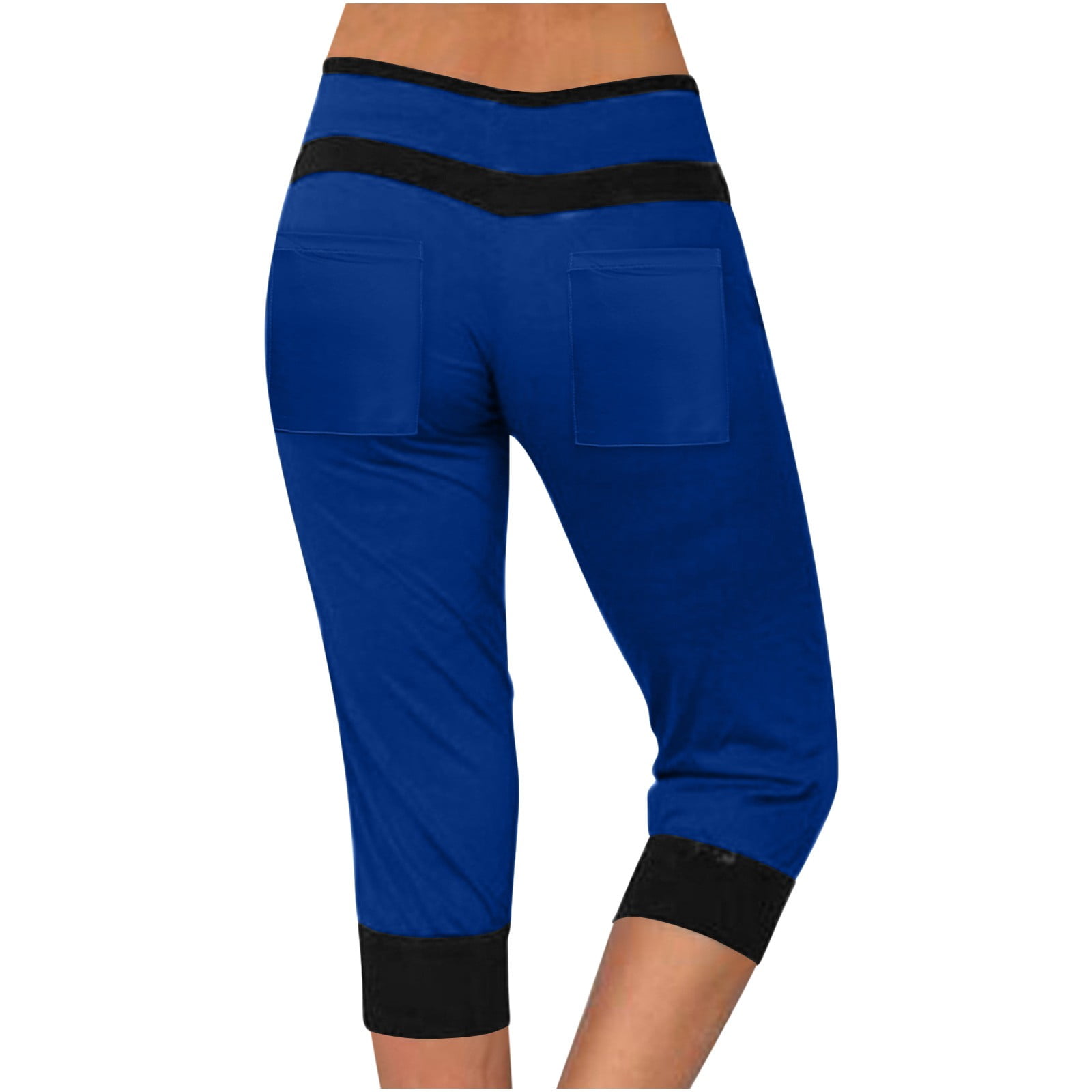 CQONEPT Women's Capris Pants High Waist Leisure Drawstring Pants Color ...