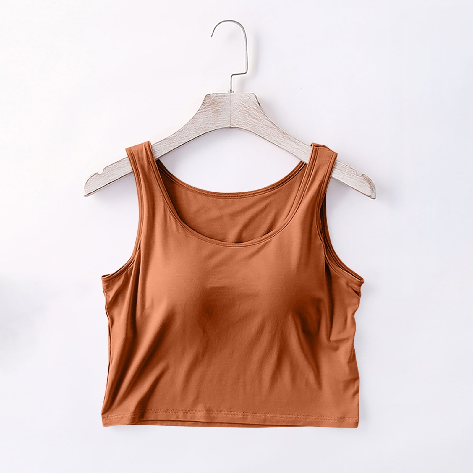 CQONEPT Women's Sports Tank Underwear Yoga Build in Bra Tanks Vest ...