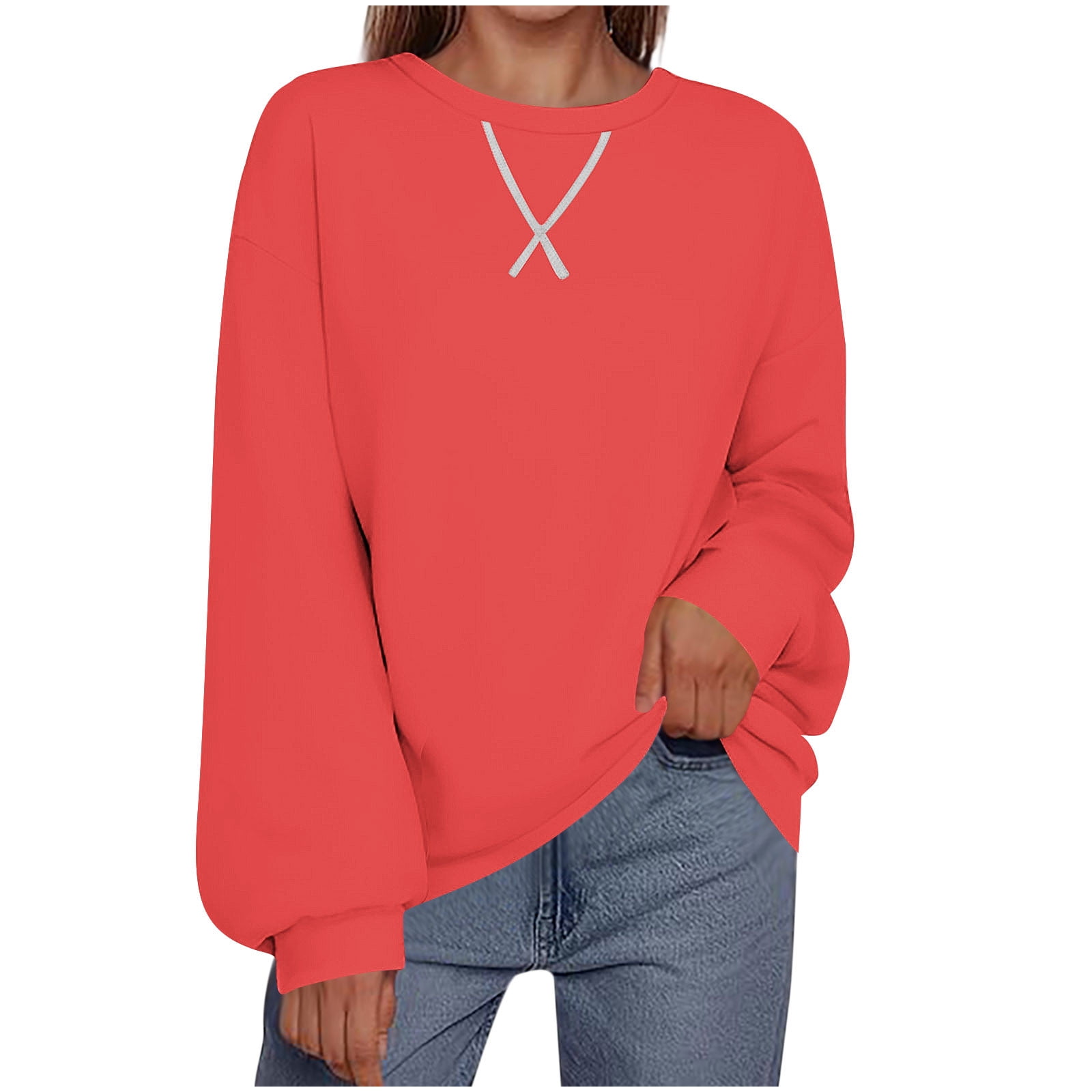 CQONEPT Women's Tunic Sweatshirt Long Sleeve Crewneck Trendy Fall ...