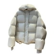 CQONEPT Womens Cropped Puffer Jacket Quilted Puff Zip Up Outerwear ...