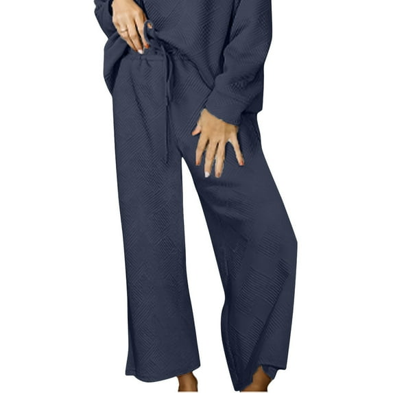 CQONEPT Womens Pants Wide Leg Casual Baggy Drawstring Elastic Waisted Trendy Outdoor Streetwear ...