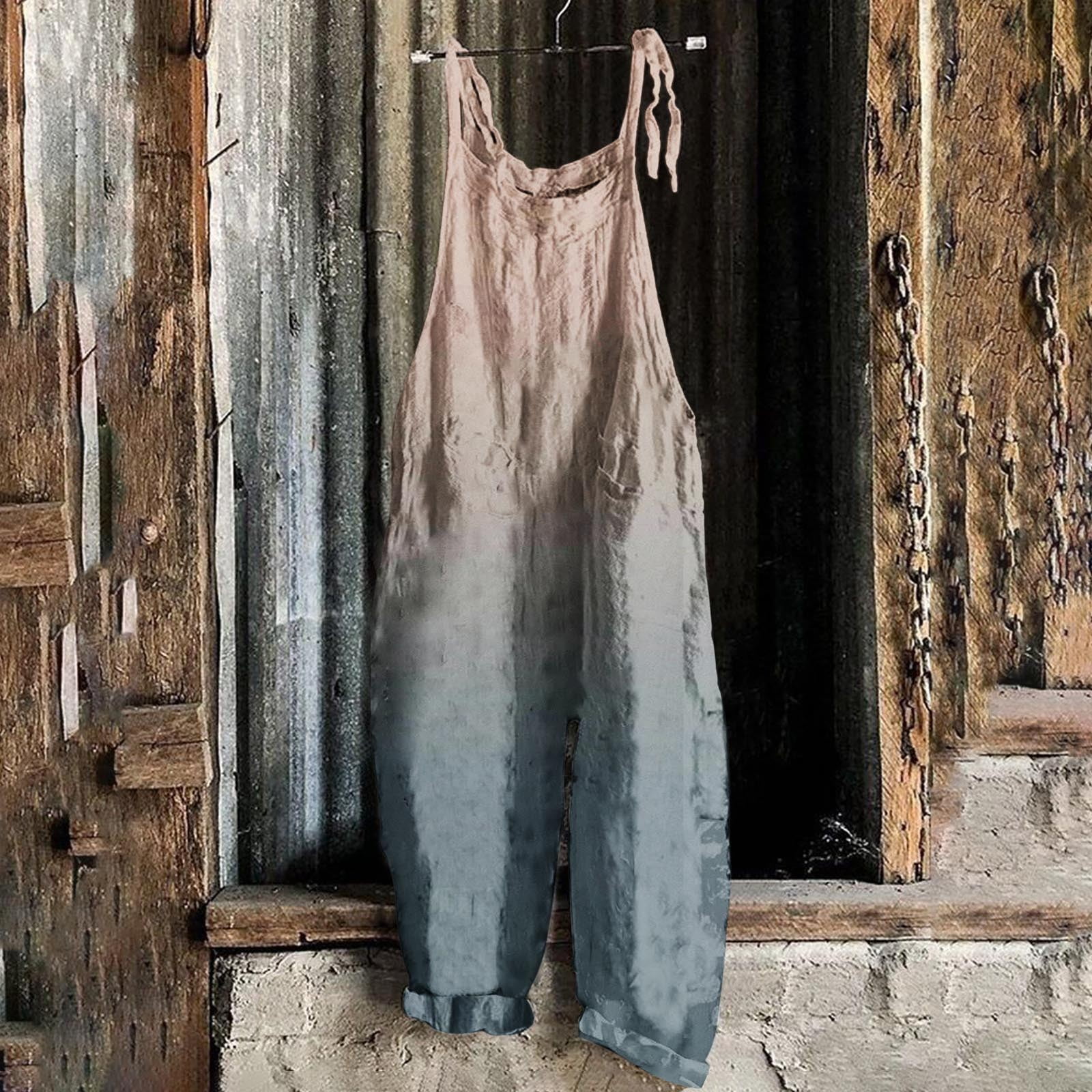 CQONEPT Womens Plus Size Romper Casual Loose Fit Bib Overall Y2K Fall ...