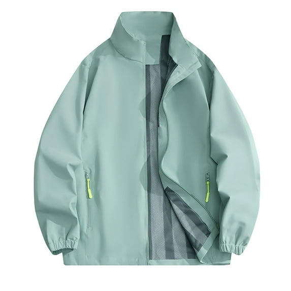 CQONEPT Womens Waterproof Jackets Zipper Outer Coat Raincoat Casual ...