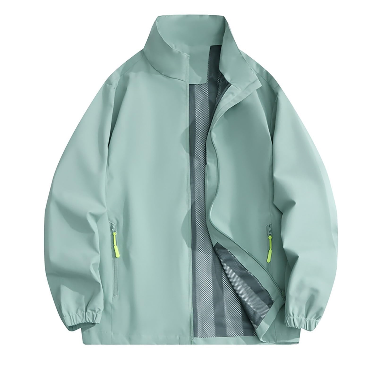 CQONEPT Womens Waterproof Jackets Zipper Outer Coat Raincoat Casual ...