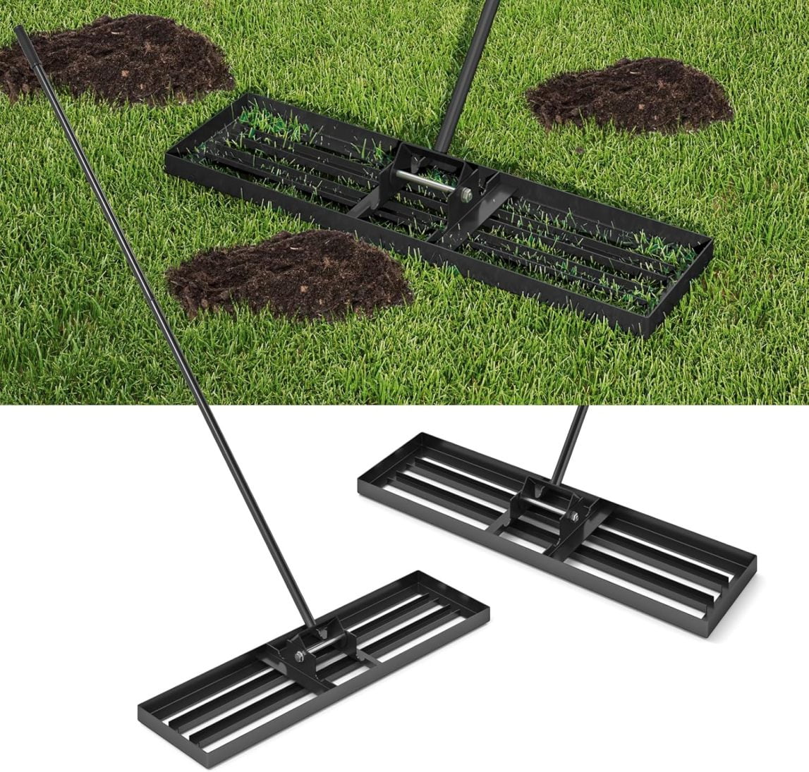 CQRF Lawn Leveling Rake, Heavy Duty Lawn Level Tool for Soil w/67 ...