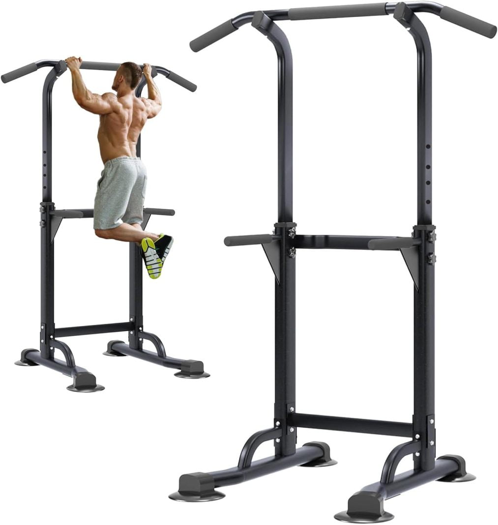 CQRF Power Tower Pull Up Bar Station, Free Standing Pull Up Rack Dip ...
