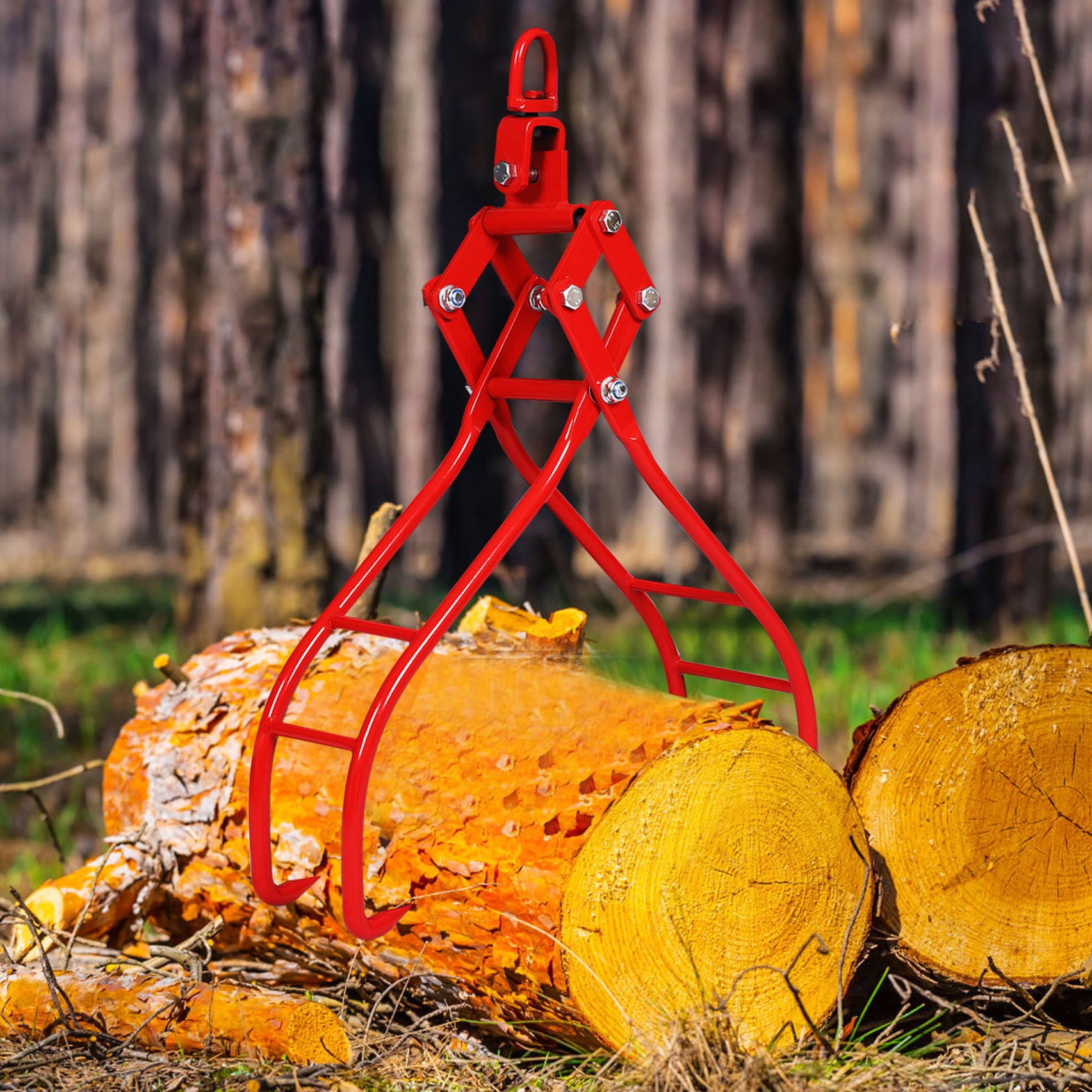 CQSXDA 28" 4 Claw Timber Log Lifting Logging Tongs in Red Coating for ...