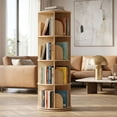 CQSXDA 4 Tier Rotating Bookcase, 360° Spinning Wooden Shelf Perfect for ...