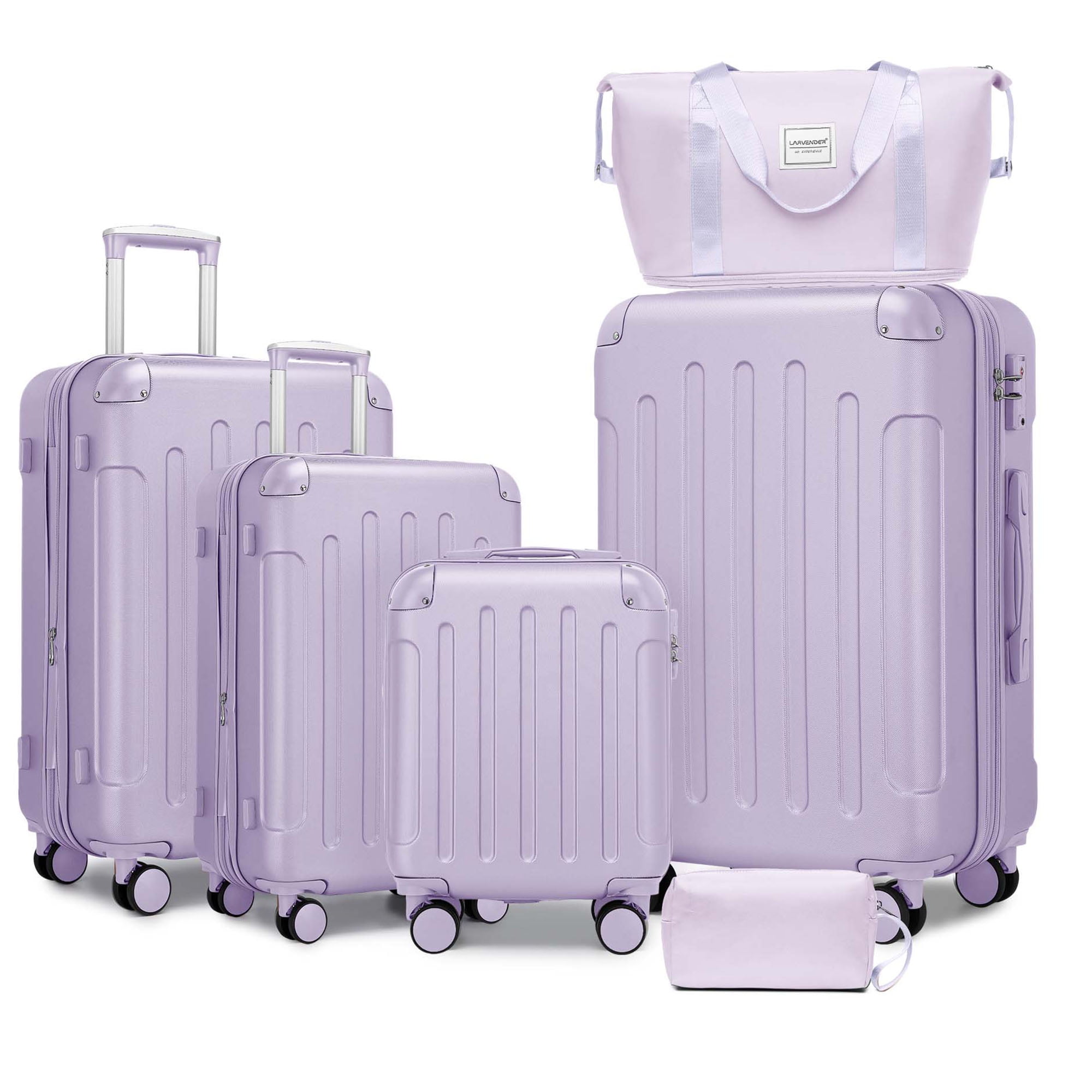 CQSXDA 6-Piece Hardshell Luggage Set with TSA Lock, Expandable Suitcase ...