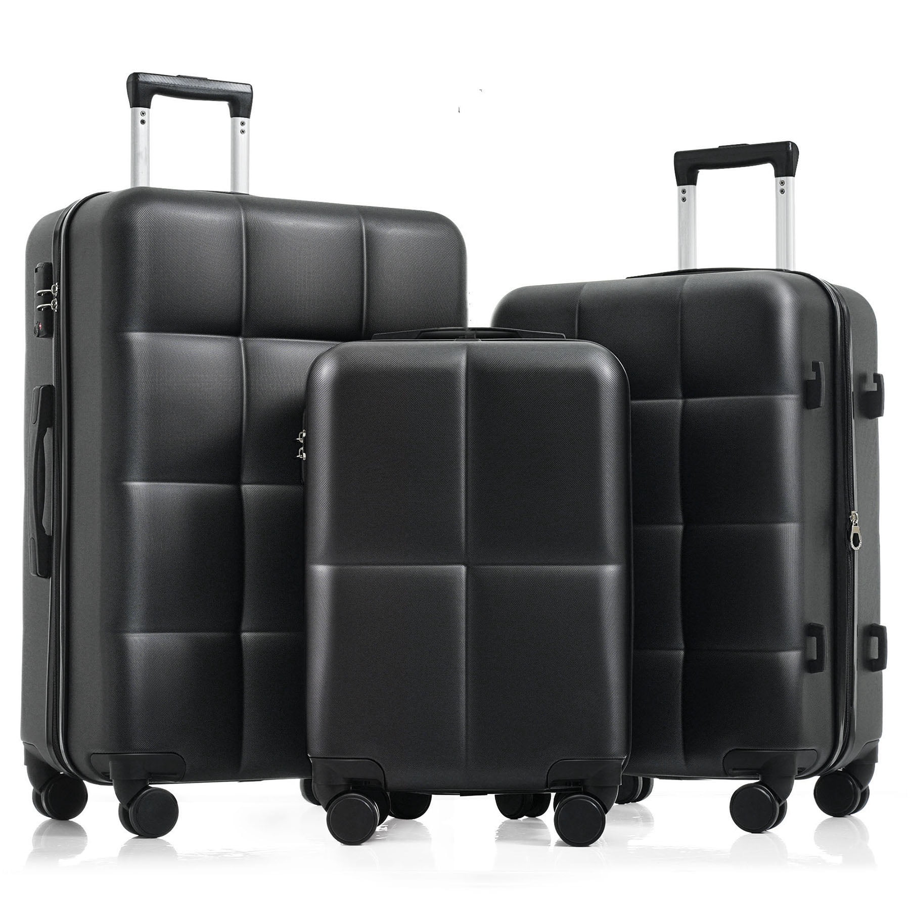 CQSXDA ABS Travel Luggage Set of 3 Airline Certified Carry-on Luggage ...