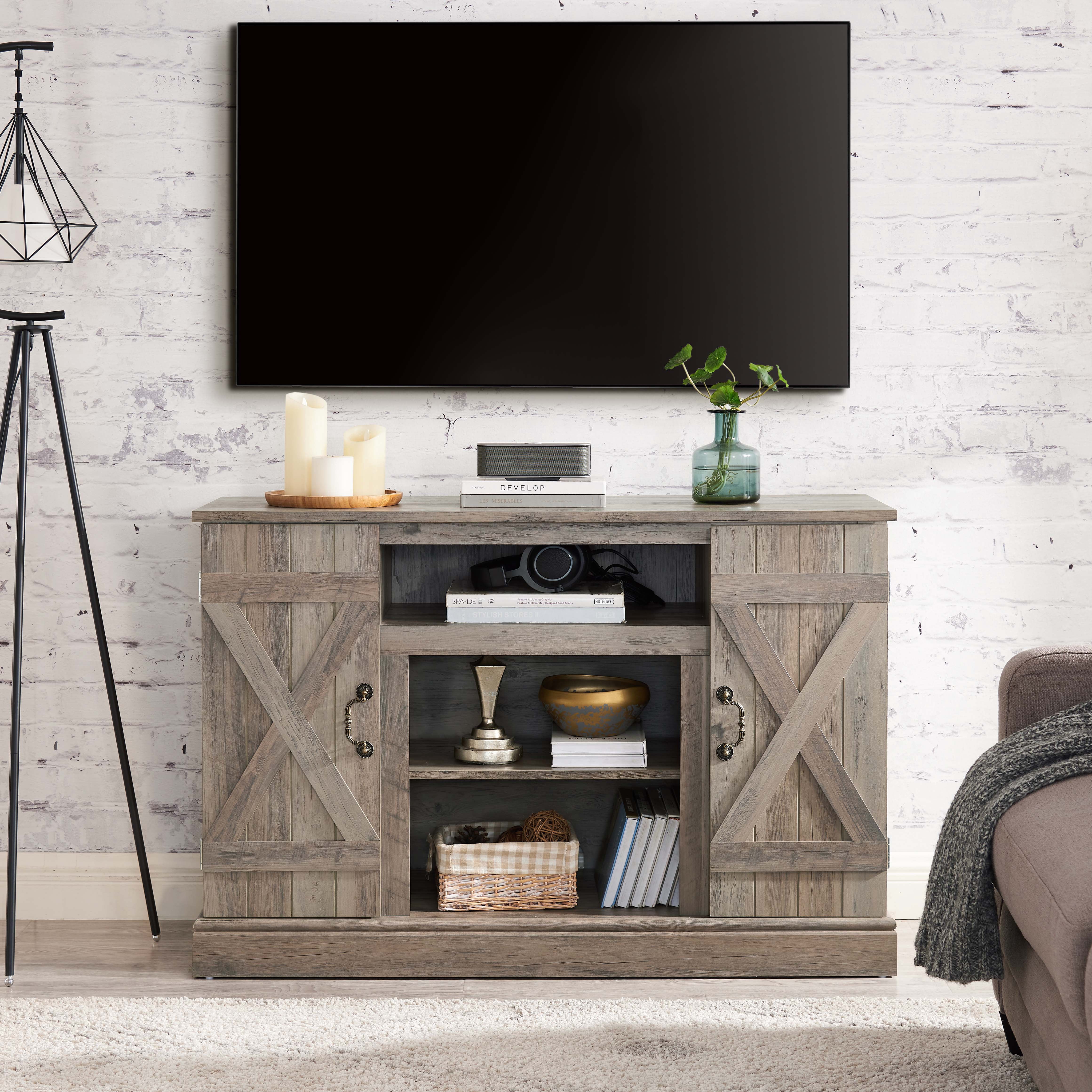 CQSXDA Farmhouse Classic Media TV Stand Antique Entertainment Console ...