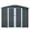 CQSXDA Galvanized Steel Outdoor Storage Shed 6x8ft with Double Doors ...