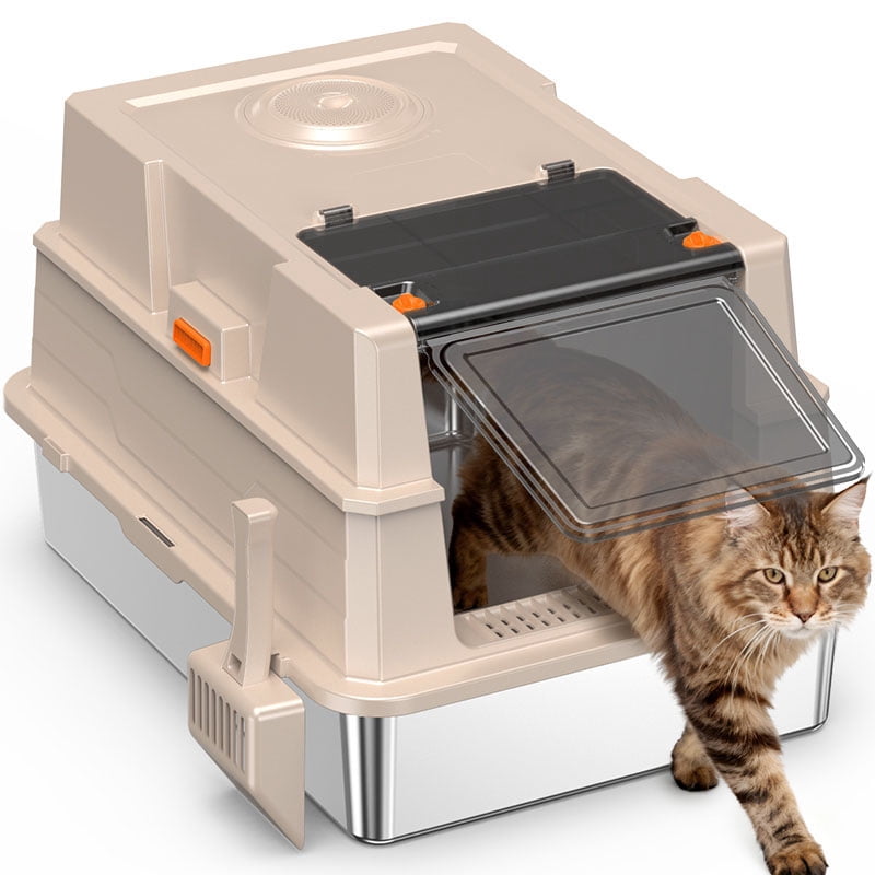 CQSXDA High-Sided Big Cat Litter Box Made of Stainless Steel and ABS ...